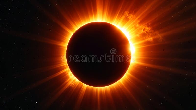Stunning Solar Eclipse Celestial Event Cosmic Rays Starry Night Stock ...
