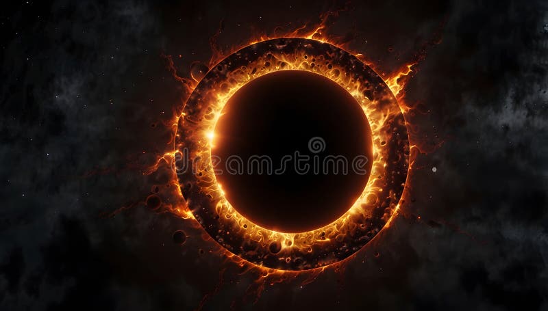 A Stunning Solar Eclipse Depicted with a Dark Void at the Center and a ...