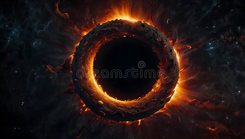 A Stunning Solar Eclipse Depicted with a Dark Void at the Center and a ...