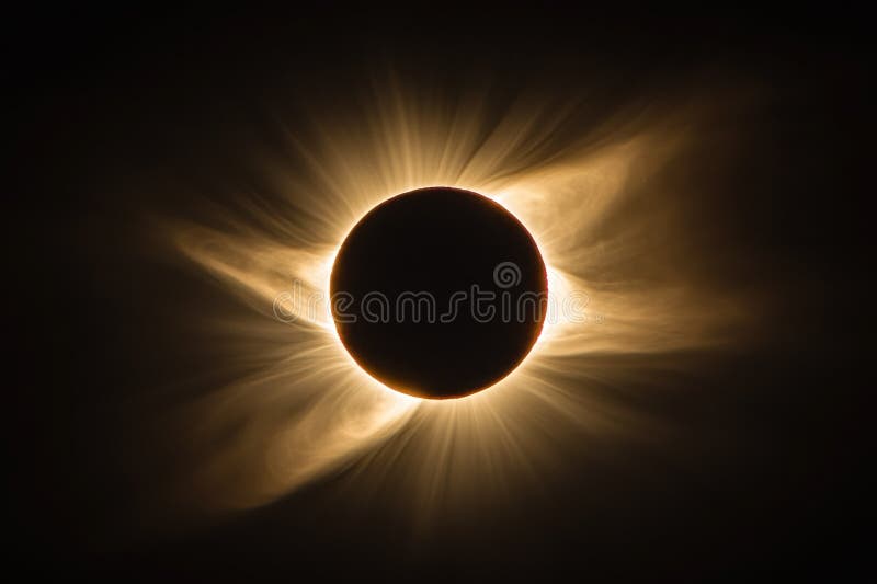 Stunning Solar Eclipse with a Fiery Corona Glowing Against a Dark Sky ...