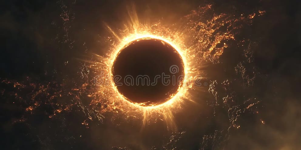 Stunning Solar Eclipse Image: Fiery Ring of Fire Background Stock ...