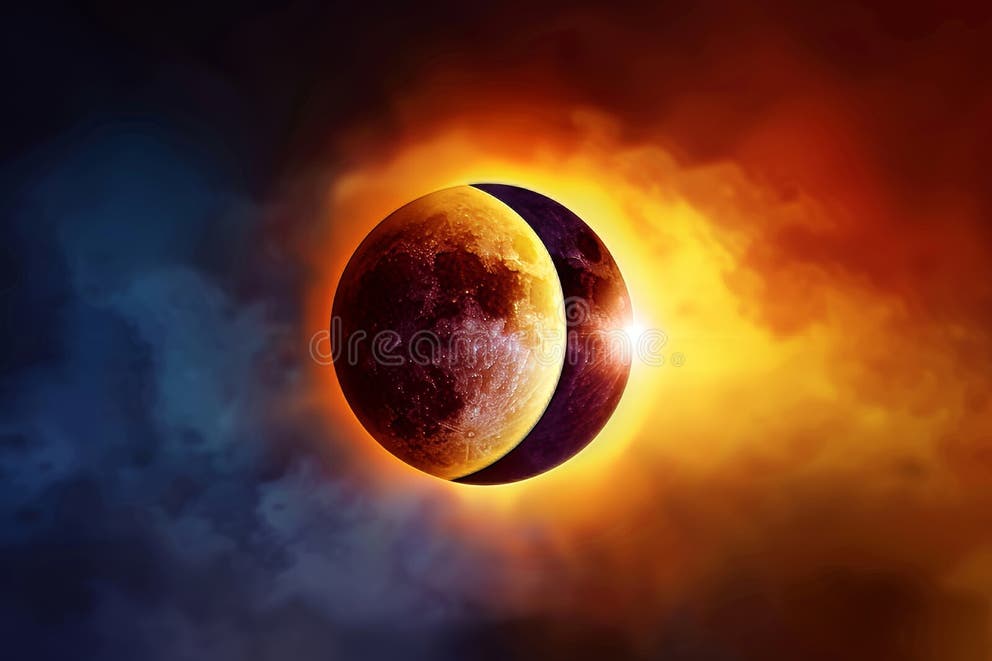 Stunning Solar Eclipse with Moon Blocking Sun in Spectacular Celestial ...