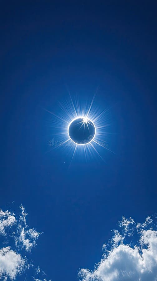 Sun Eclipse Blue Color Fire Dark Background Vector Moon Design Style ...