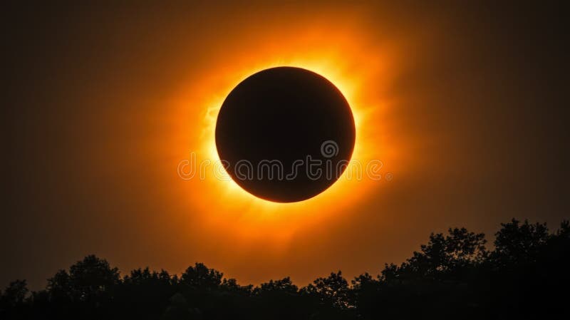 Stunning Solar Eclipse Viewed from a Forested Area during Midday Stock ...