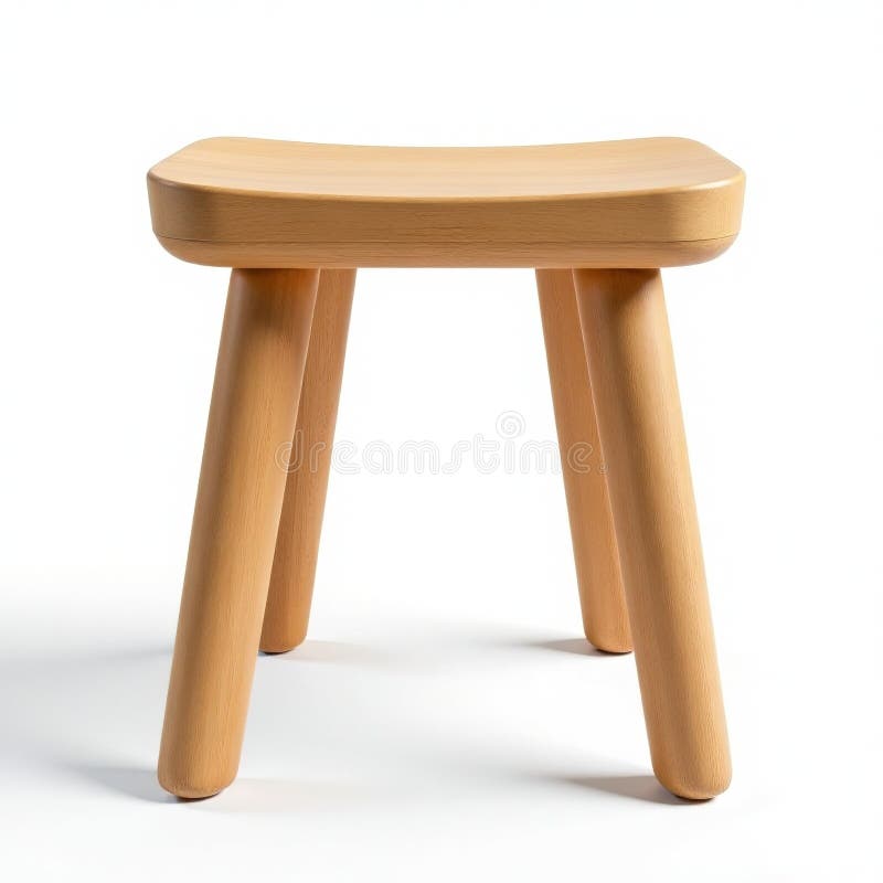 Stunning Solid Wood Stool Detailed Photography Against a Crisp White ...