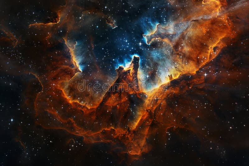 Stunning Space Nebula, Stars Shining through Cosmic Dust Clouds Stock ...