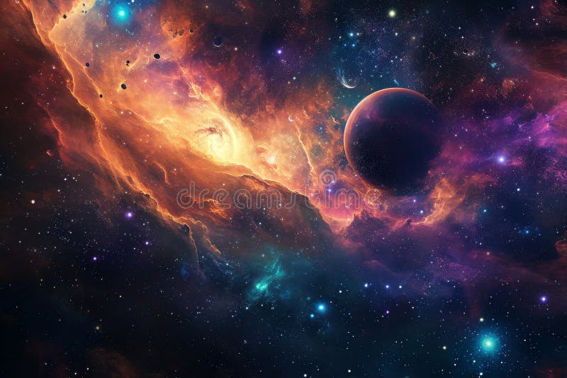 A Stunning Space Scene with Stars and Planets, the Intergalactic ...