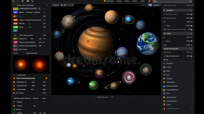 Stunning Space View with Diverse Planets, Stars, and Cosmic Elements in ...