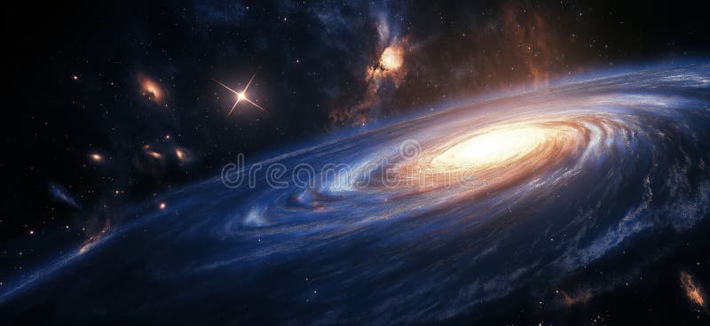 Stunning Spiral Galaxy with Bright Core and Distant Stars in Cosmic ...