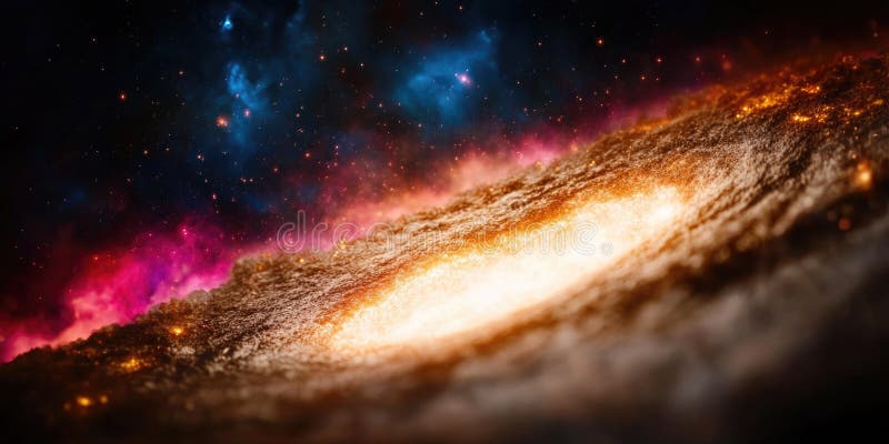 Stunning Spiral Galaxy with Vibrant Cosmic Colors and Dust Cloud Stock ...