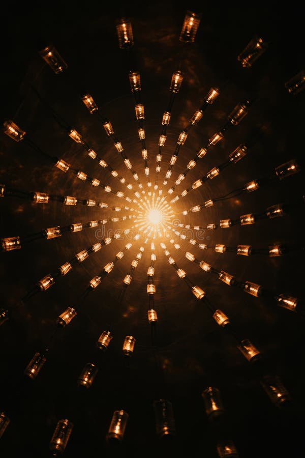 Stunning Spiral of Illuminated Bulbs Creating a Mesmerizing Pattern ...
