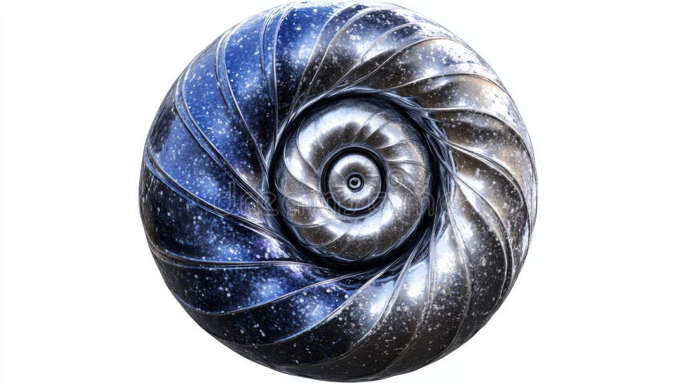 A Stunning Spiral Shell with Cosmic Patterns. the Blend of Natural ...