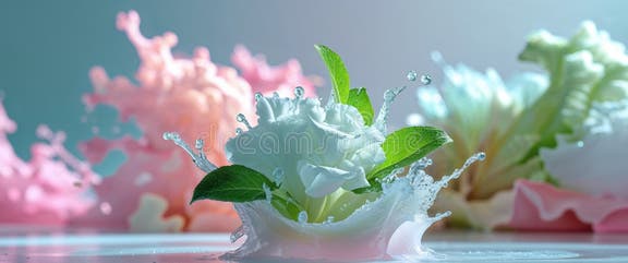 A Stunning Splash of Freshness and Color. Stock Photo - Image of ...