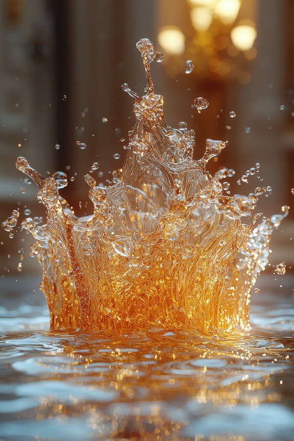 Stunning Splash of Liquid Gold Creates Mesmerizing Crown Shape ...
