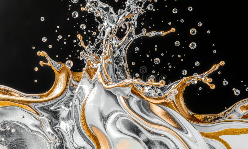 Stunning Splash of Liquid Gold and Silver Creates Artistic Display of ...