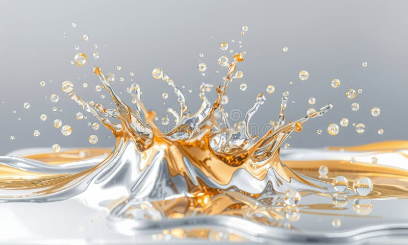 Stunning Splash of Liquid Gold and Silver Creates Mesmerizing Visual ...