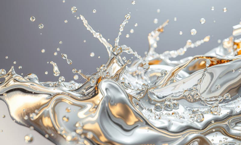 Stunning Splash of Liquid Gold and Silver Creates Mesmerizing Visual ...