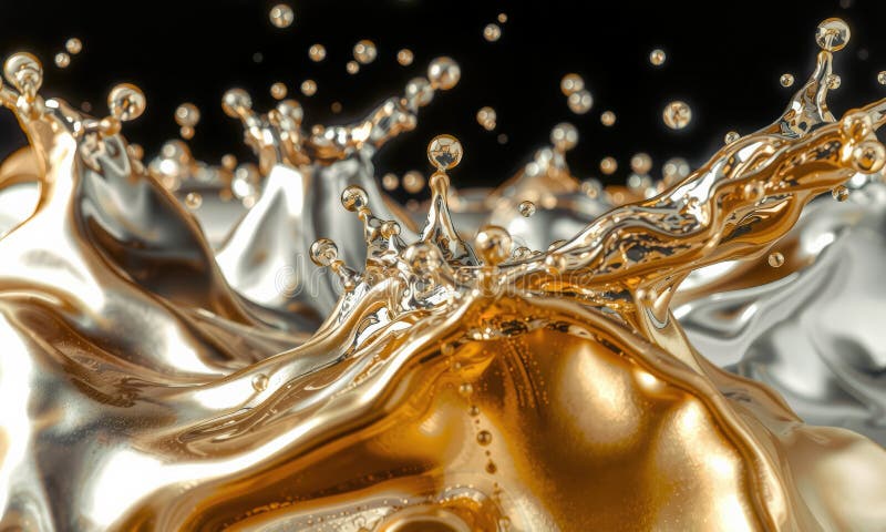 Stunning Splash of Liquid Gold and Silver Creates Mesmerizing Visual ...