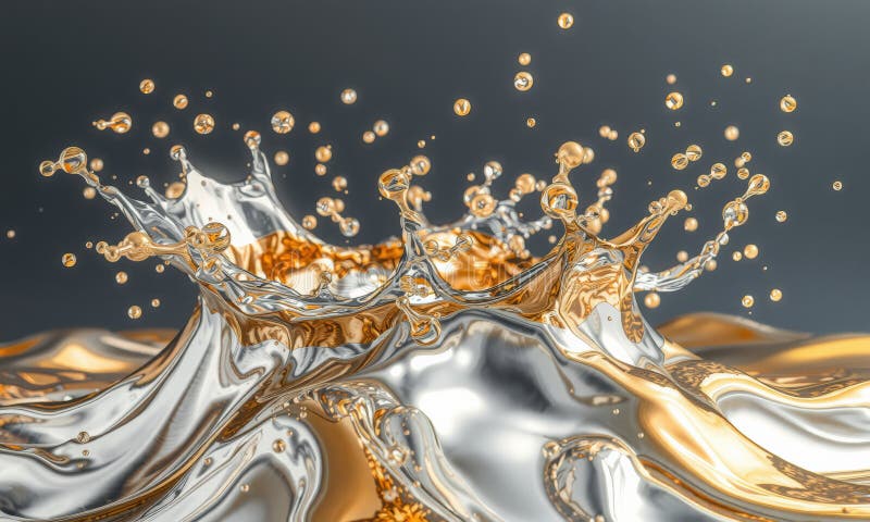 Stunning Splash of Liquid Gold and Silver Creates Mesmerizing Visual ...