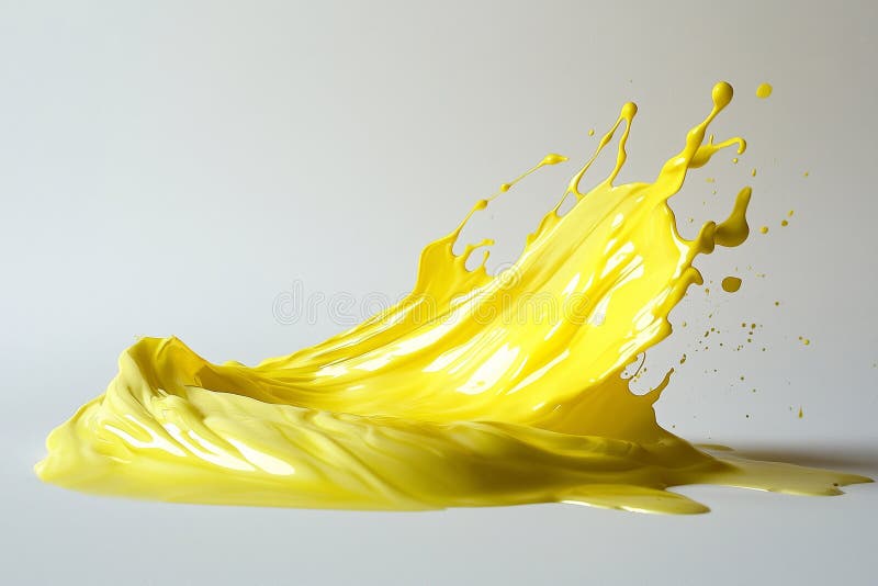Vibrant Yellow Paint Splash Stock Illustration - Illustration of fluid ...