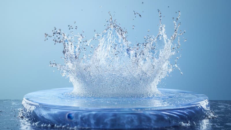 Stunning Splash of Water Creates Mesmerizing Effect on Clear Podium ...