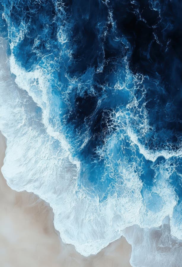 Stunning Split Perspective of Powerful Ocean Wave Stock Illustration ...