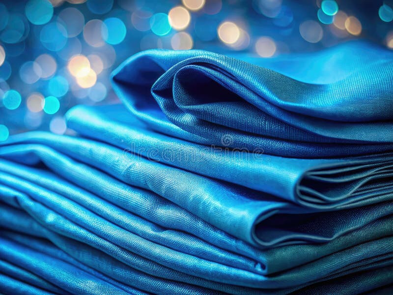 A Stunning Stack of Blue Fabric Fashion Photography Featuring a ...