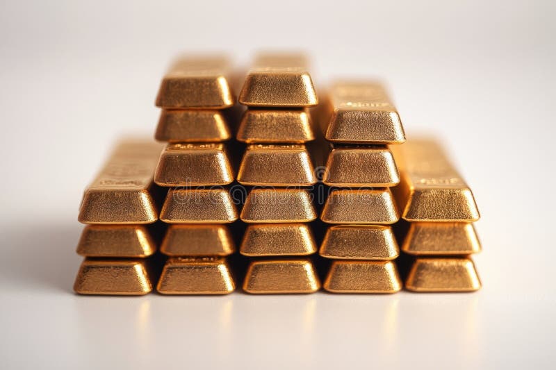 Stunning Stack of Gold Bullion Bars on a White Surface â€“ Luxurious ...
