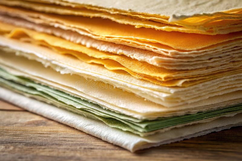 Stunning Stack of Handmade Paper Sheets Open Like an Artisan Book a ...