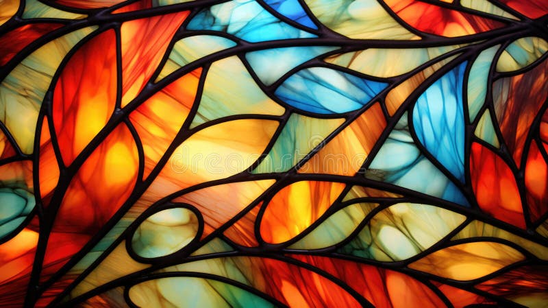 Stunning Stained Glass Artwork Forms Colorful Decorative Backdrop ...