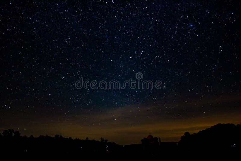 Stunning Starry Sky with Light of Dusk Stock Image - Image of ...
