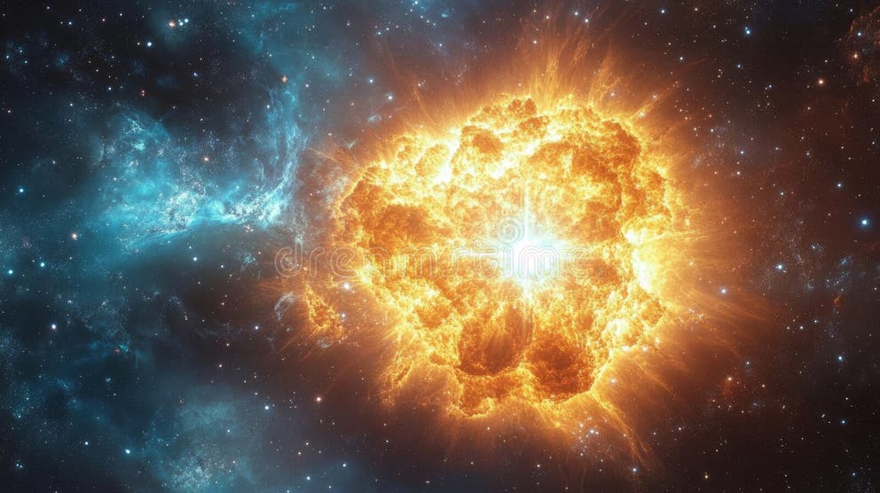 Stunning Stellar Explosion: Vibrant Supernova in Starry Galaxy Stock ...