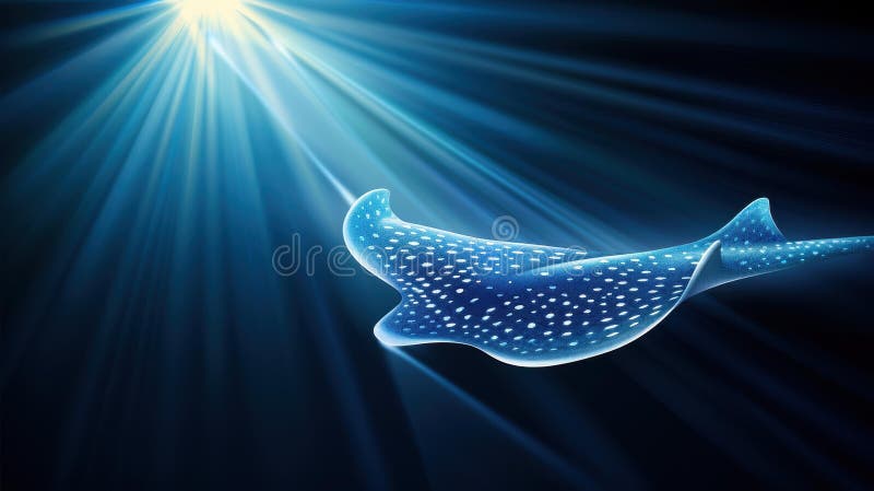 Stunning Stingray Illustration Displayed Prominently on a Gradient ...