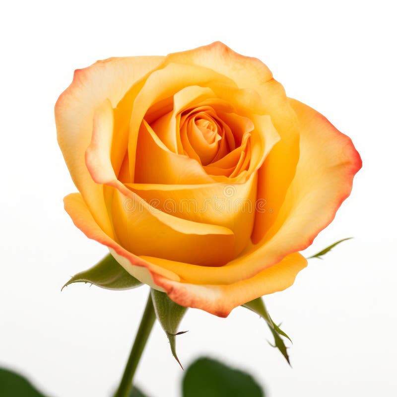 Captivating Closeup of a Single Rose on White Background, Generative AI ...
