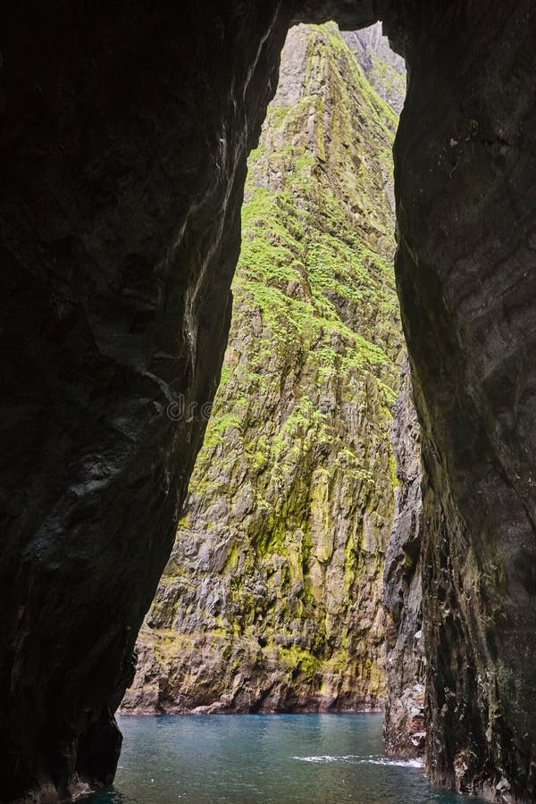 Stunning Stone Cliffs and Caves. Atlantic Ocean, Faroe Islands. Denmark ...