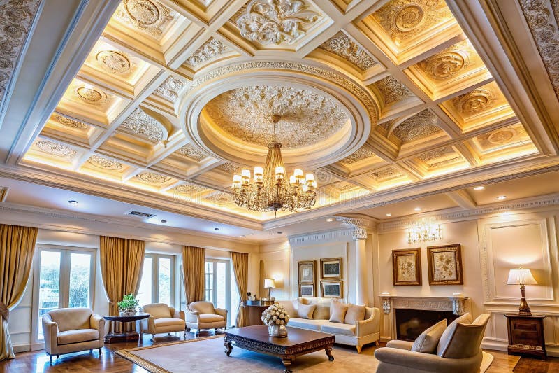 Stunning Stucco Ceiling Design in a Panoramic Interior a Masterclass in ...