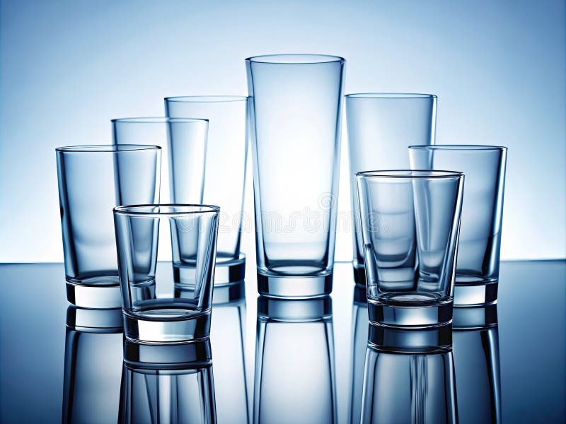Stunning Studio Shot of Empty Glassware Collection Ideal for Product ...