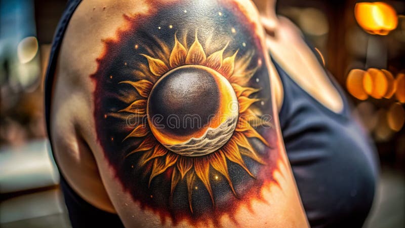 Stunning Sun Eclipse Tattoo Design a Deep Dive into Celestial Inkwork ...