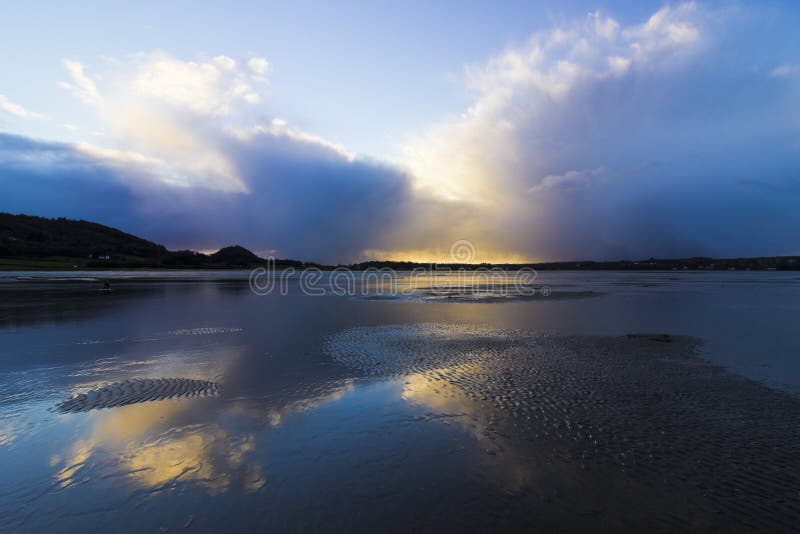 Stunning Sundown Storm Cloud Reflection Off the Water Pooled Surface of ...