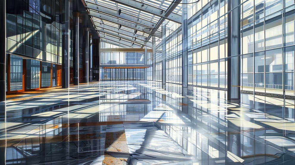 Stunning Sunlight Illuminates Modern Skyscraper Atrium with Dynamic ...