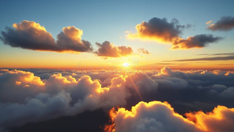 Stunning Sunrise Above Clouds with Vibrant Colors Stock Photo - Image ...