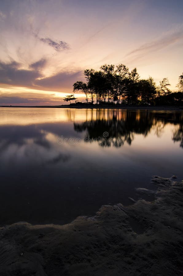 Stunning Sunrise Over Tropical Sandy Beach, Magical Sunlight and ...
