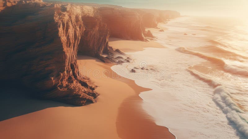 Surreal Beach Cliffs a Cinematic Rendering of Otherworldly Landscapes ...