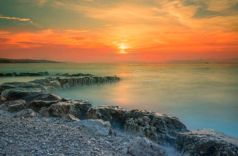 Stunning Sunset on Brac Island, Croatia, Europe Stock Photo - Image of ...