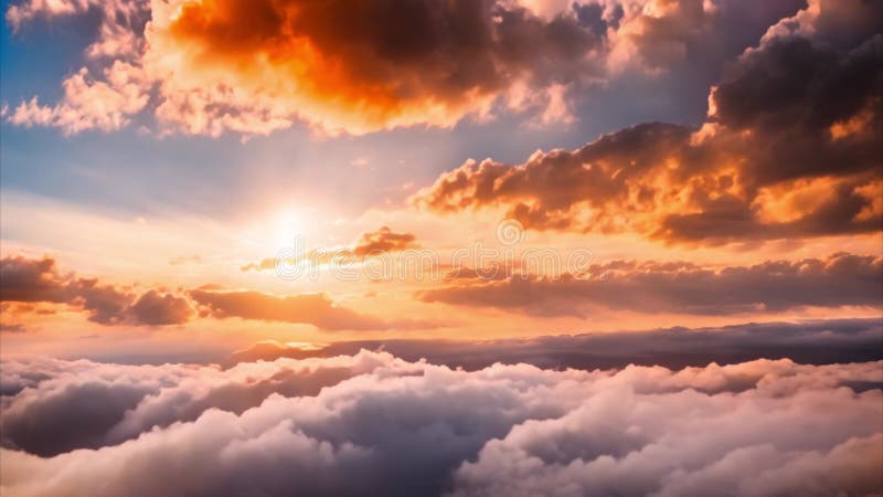 Sunset Above the Clouds stock video. Video of clouds - 347194753