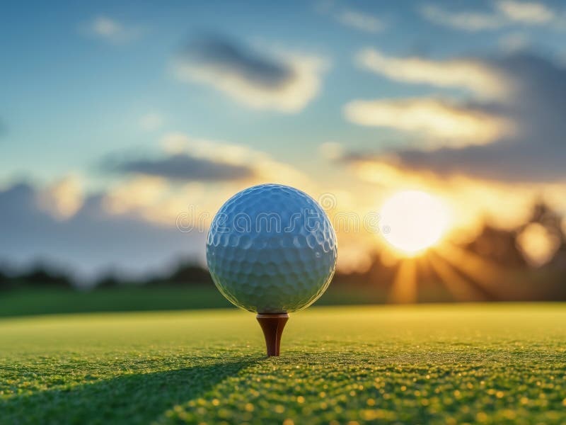 Stunning Sunset Golf Ball on Green Course - Holiday Recreation Stock ...