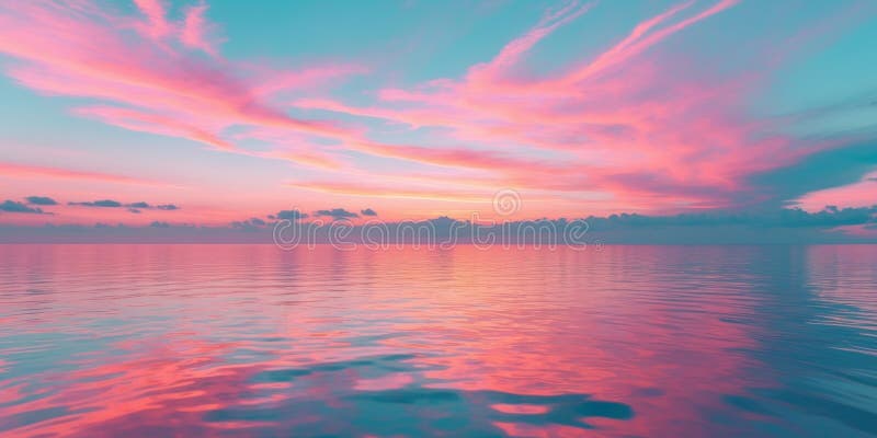 Stunning Sunset Over Tranquil Waters a Natural Beauty Stock Image ...