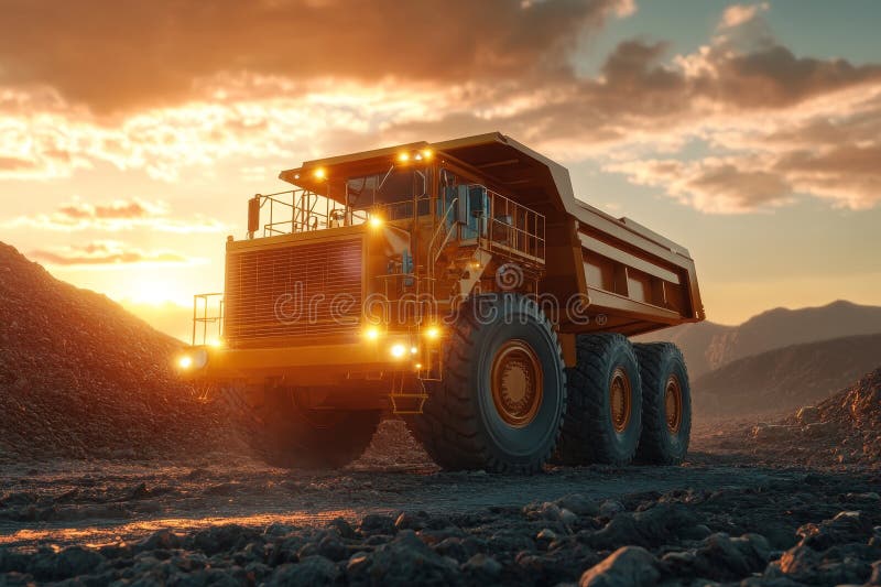 Stunning Sunset Photography of Vehicle Construction with Realistic 3d ...