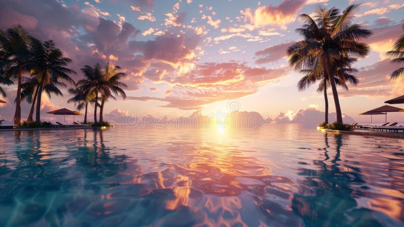 Stunning Sunset Reflections a Swimmer S Perspective of an Infinity Pool ...