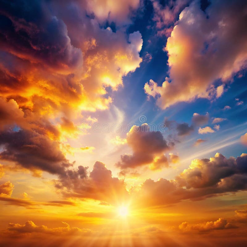 Stunning Sunset Sky Ablaze with Vibrant Colors Stock Image - Image of ...